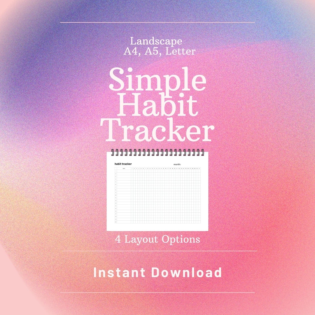 30-day Habit Tracker Bundle: A4, A5, Letter (PDF Download) - Etsy