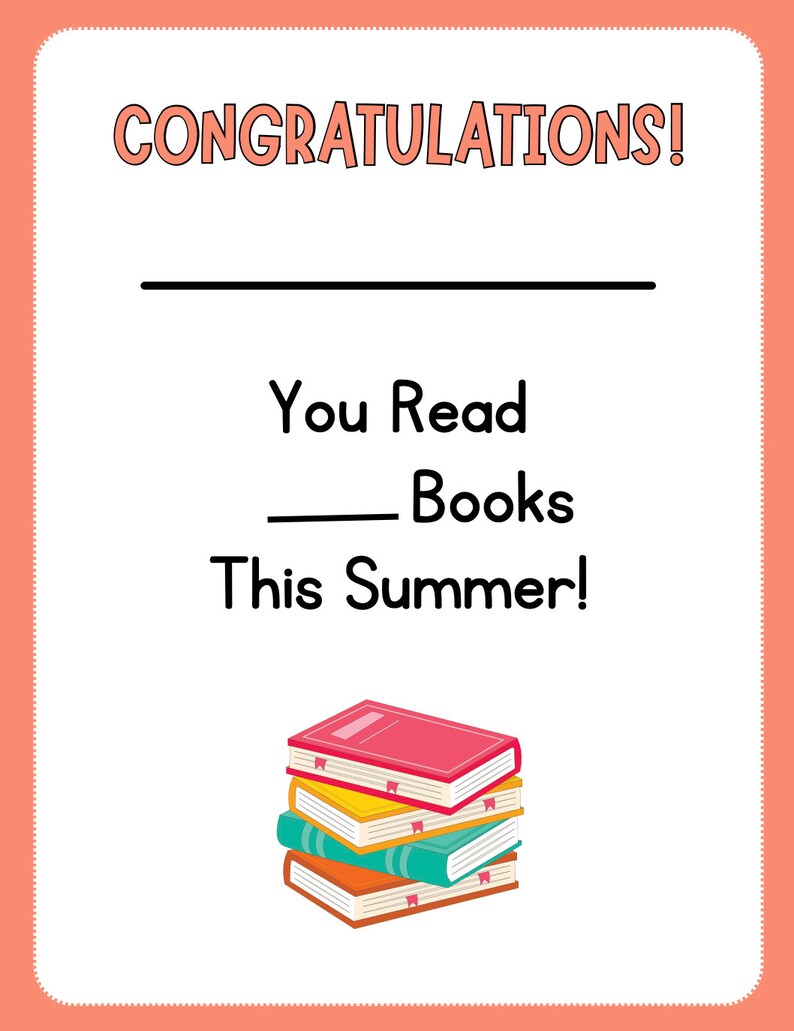 Kids Summer Reading Journal 9 Page Instant Download Book Tracker Bundle ...