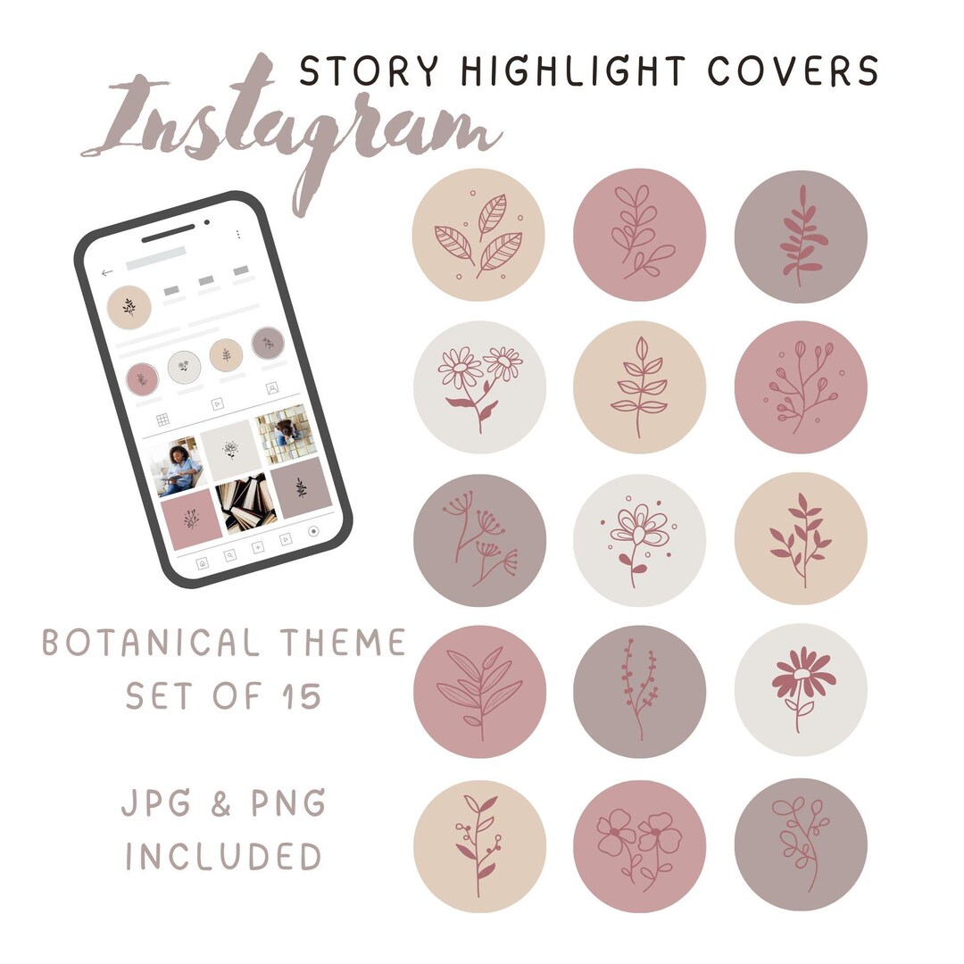 Botanical Social Media Highlight Covers - Minimal IG Story Covers ...