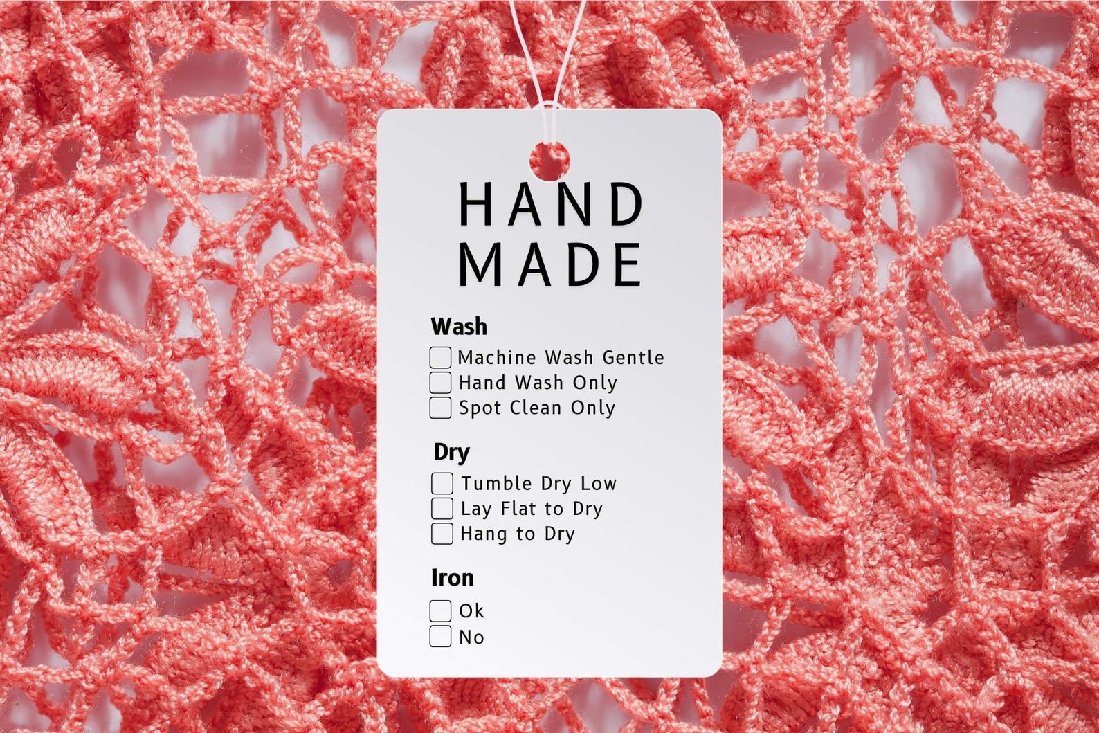 Handmade Product Care Card: Wash & Dry Instructions (digital Download ...