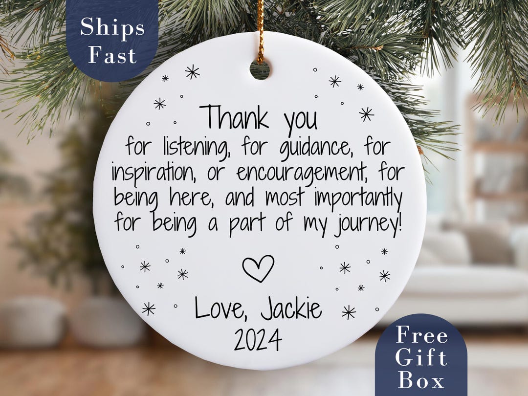 Personalized Thank You Christmas Ornament Teacher Keepsake Thank You ...