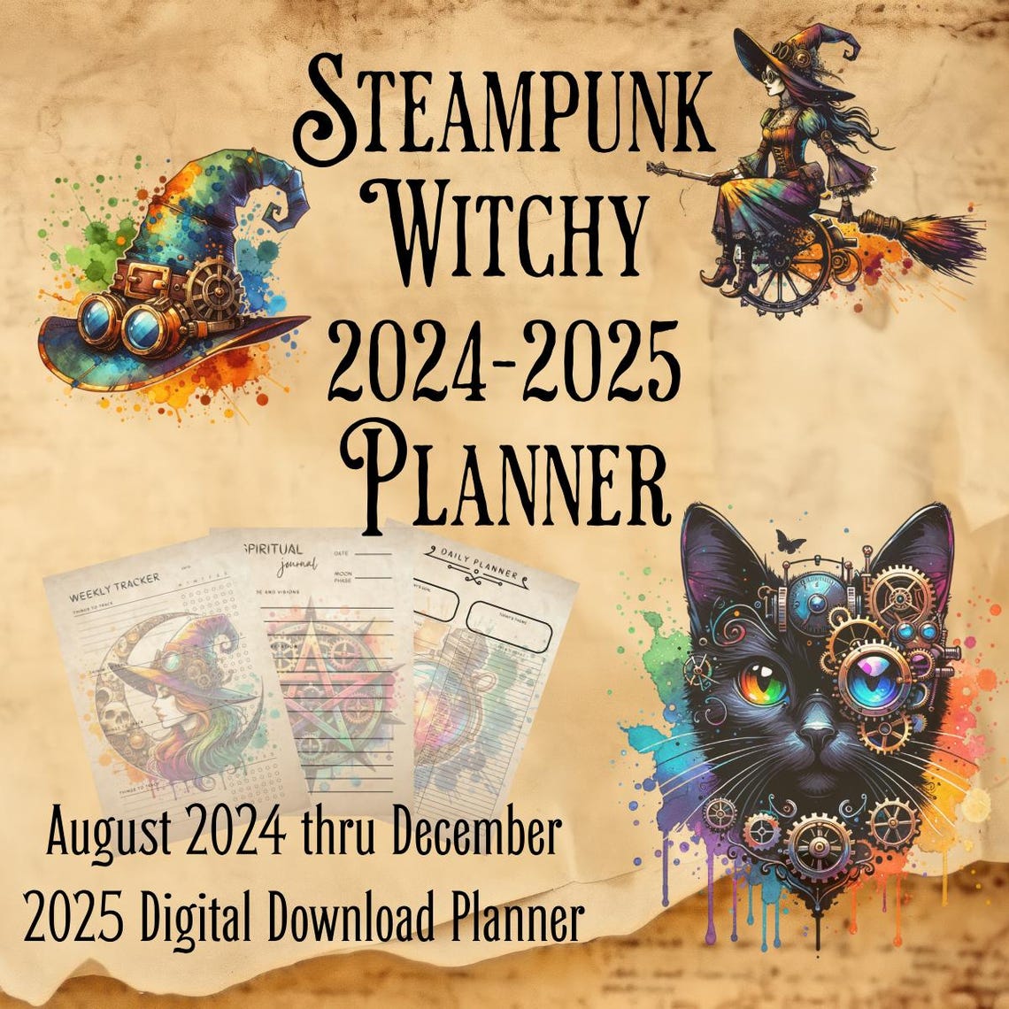 2024-2025 Digital Steampunk Witchy Planner and Calendar - Etsy