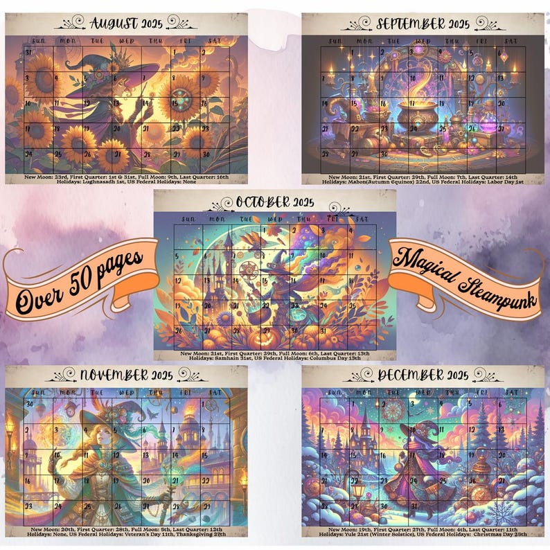 2024-2025 Digital Steampunk Witchy Planner and Calendar - Etsy