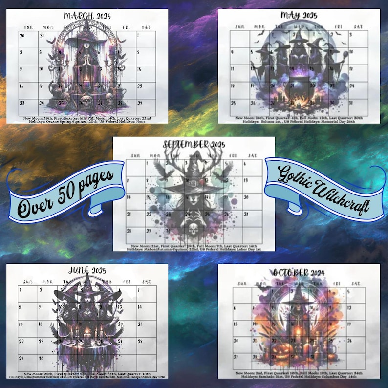 2024-2025 Digital Gothic Witch Planner and Calendar - Etsy