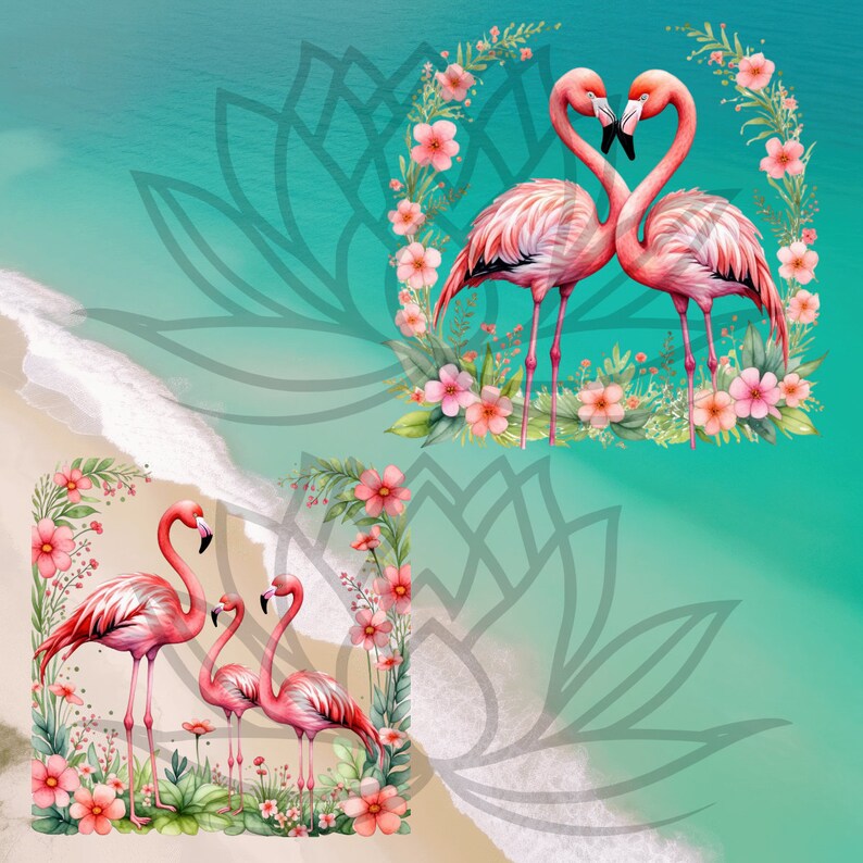 10 Flamingo Cliparts PNG - Etsy
