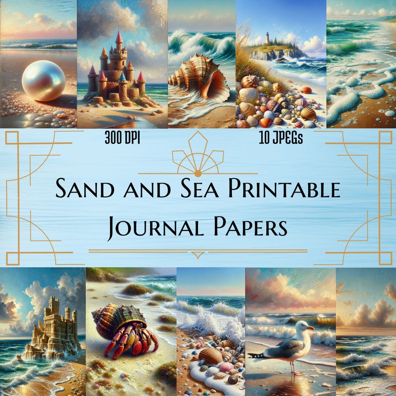 Sand and Sea Printable Journal Papers - Etsy