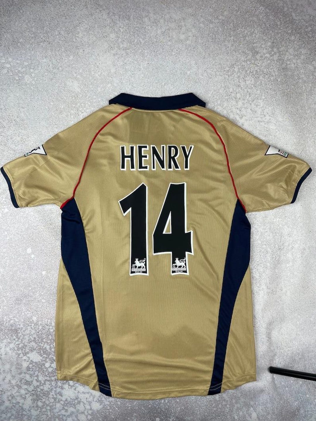 Thierry Henry 14 Arsenal 2001-2002 Gold Sz S-XXL Away Jersey Retro ...