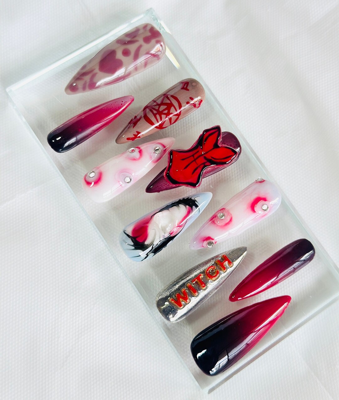 Scarlet Witch Press on Nail Design Wanda Maximoff Nail Inspo Marvel ...