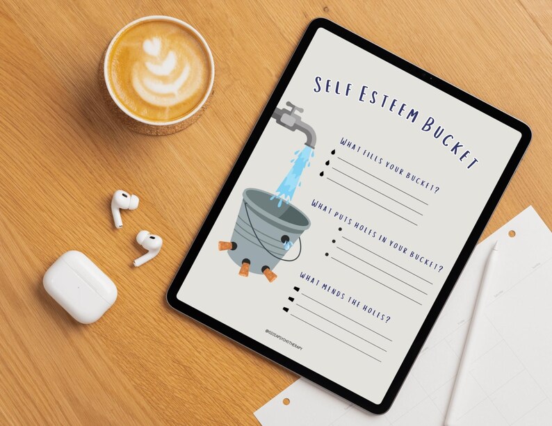 Self-esteem Bucket Activity: Therapy Worksheet (printable PDF) - Etsy