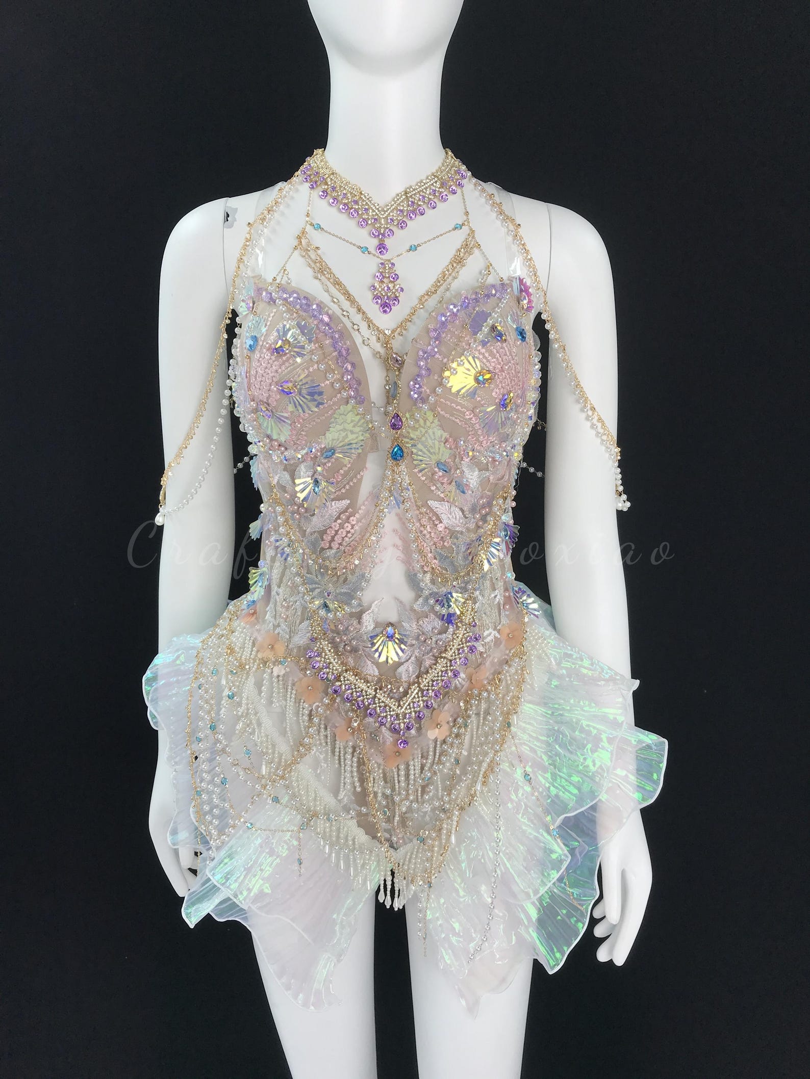Iridescent Mermaid Scale Bodysuit – Ocean Goddess Costume for EDM ...