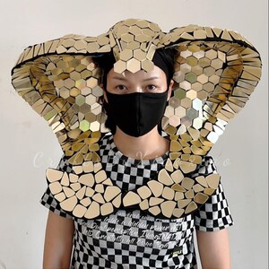 Dynamic Mirror Snake Headdress Neck Wrap - Simulated Cobra Headpiece ...