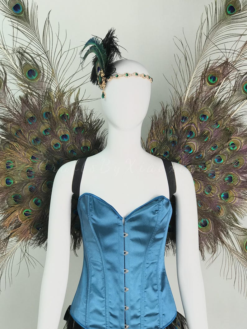 Vintage Peacock Costume Set, 1920s Flapper Burlesque Outfit, Christmas ...