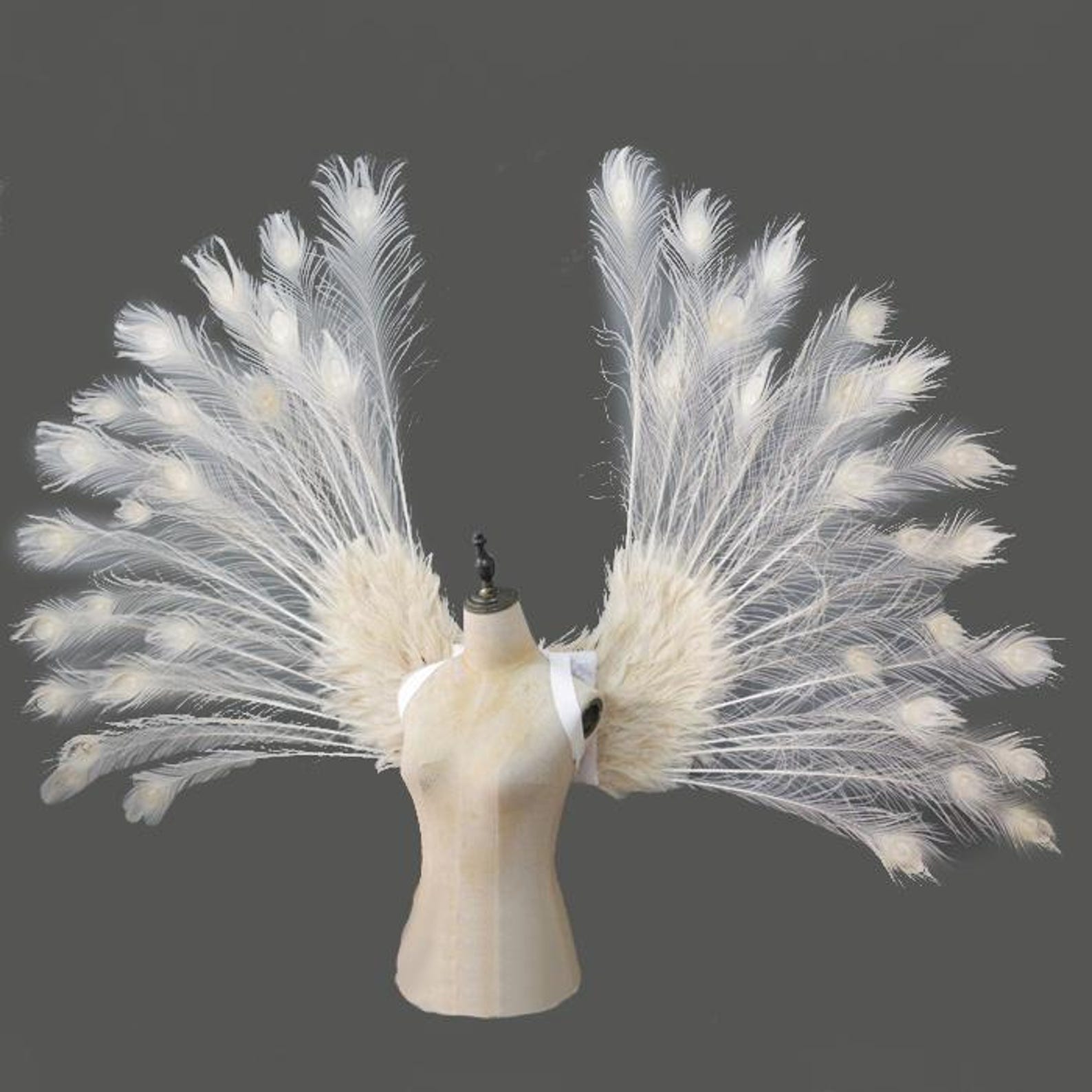 Extra Large Peacock Feather Angel Wings: Runway Showpiece Costume ...