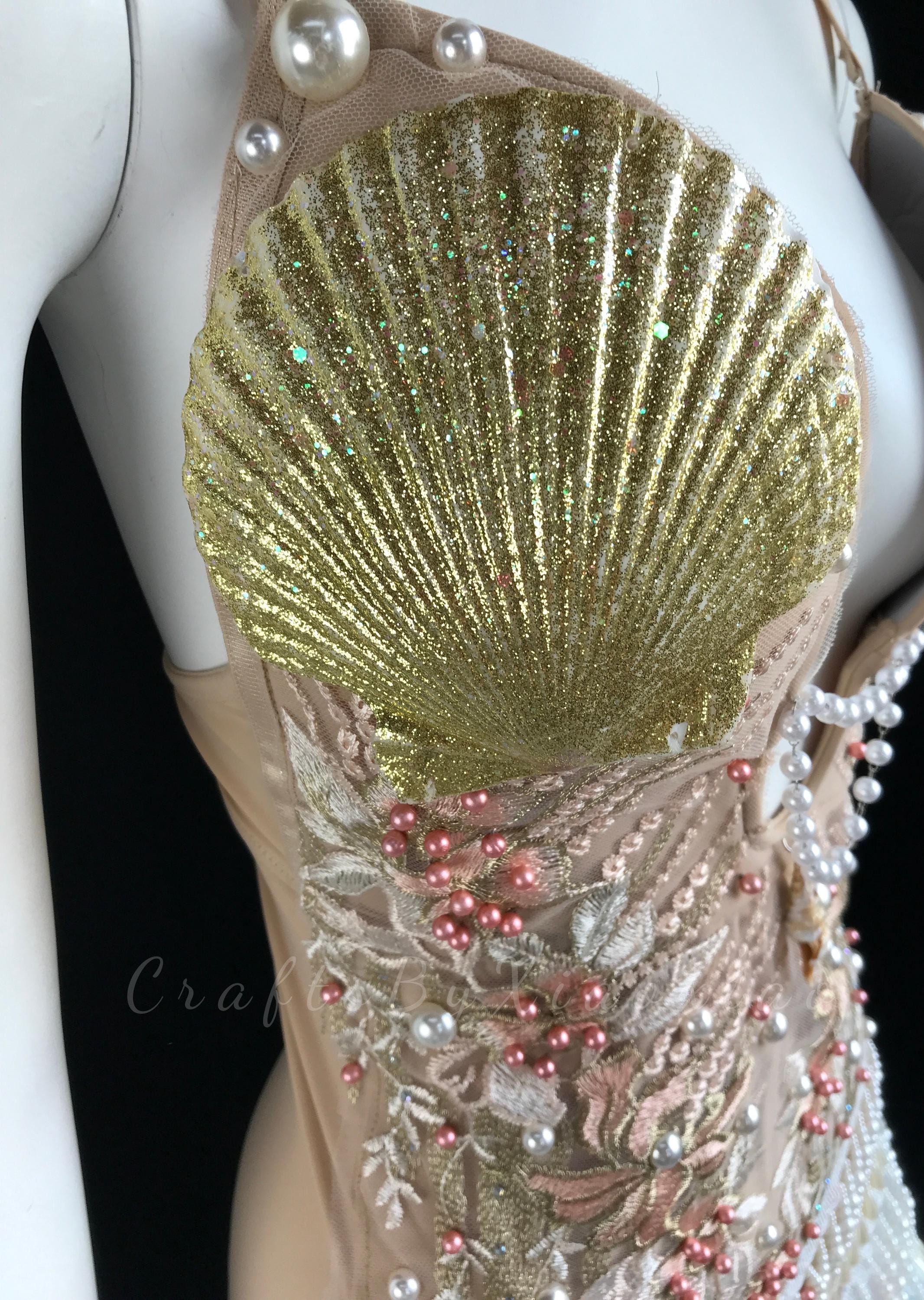 Mermaid Costume, Sequin Shell Bodysuit for Beach Photoshoot, Edm ...