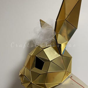 3D Mirror Full-head Rabbit Mask, Full Face Animal Mask for Halloween ...