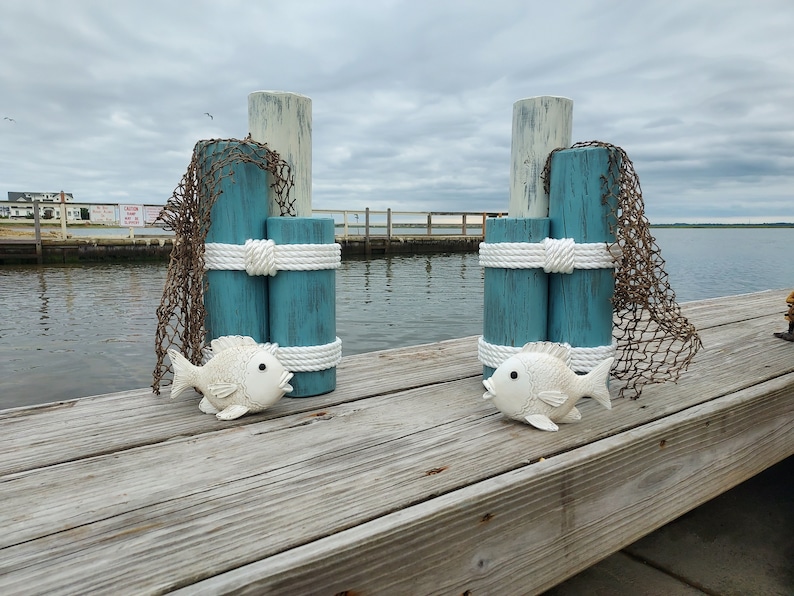 Coastal Dock Piling Decor: 18" Beach House Accent - Etsy