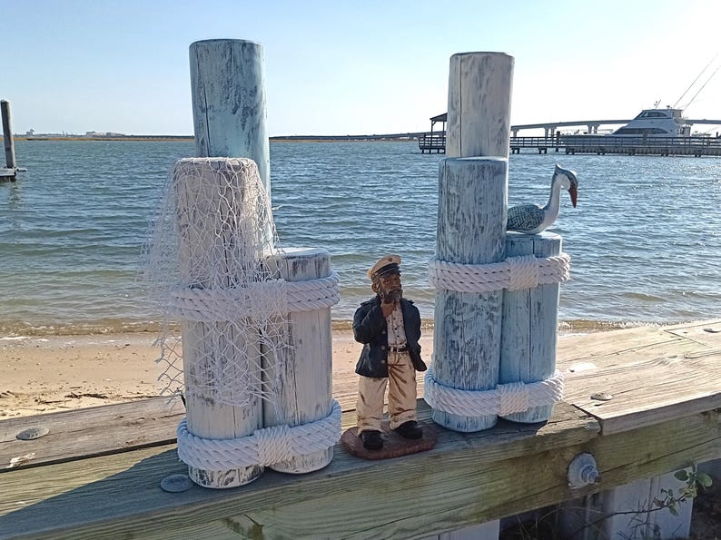 Nautical Piling Decor: 24" 3-tier Coastal Deck Posts - Etsy