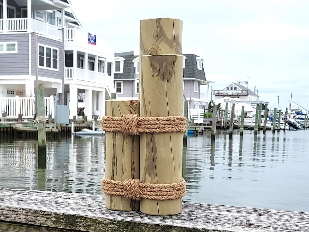 Nautical Dock Piling: 18" Coastal Beach House Decor - Etsy