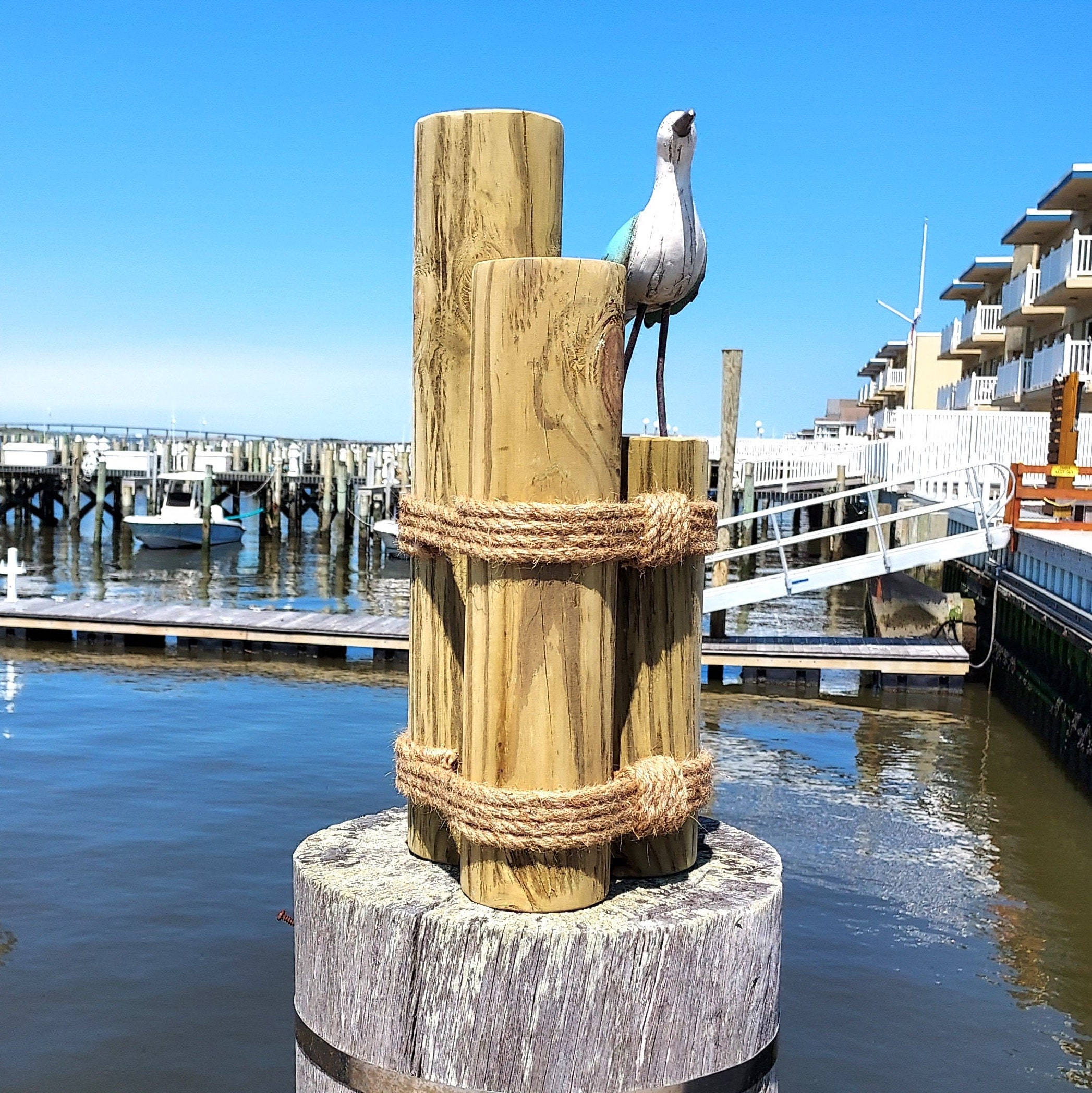 Nautical Dock Piling: 18" Coastal Beach House Decor - Etsy