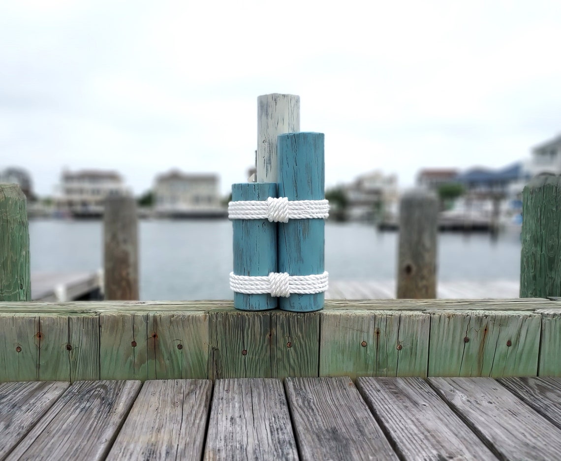 Coastal Dock Piling Decor: 18" Beach House Accent - Etsy
