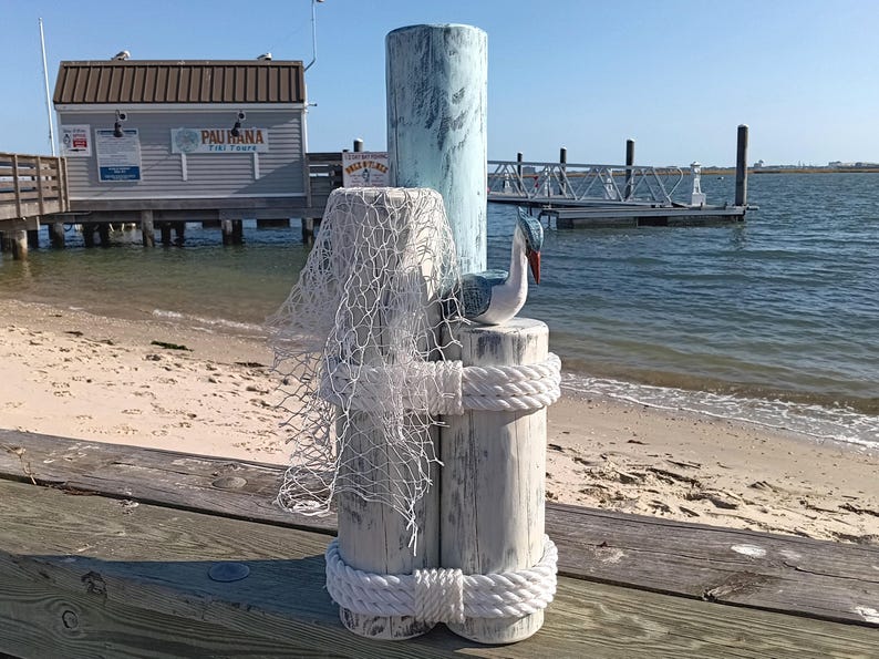 Nautical Piling Decor: 28" 3-tier Coastal Deck Posts - Etsy