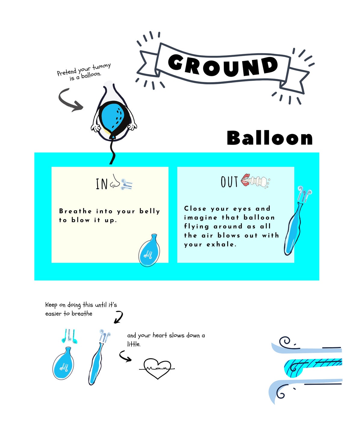 Breathing Exercise Visuals for Kids - Printable Calming Techniques - Etsy