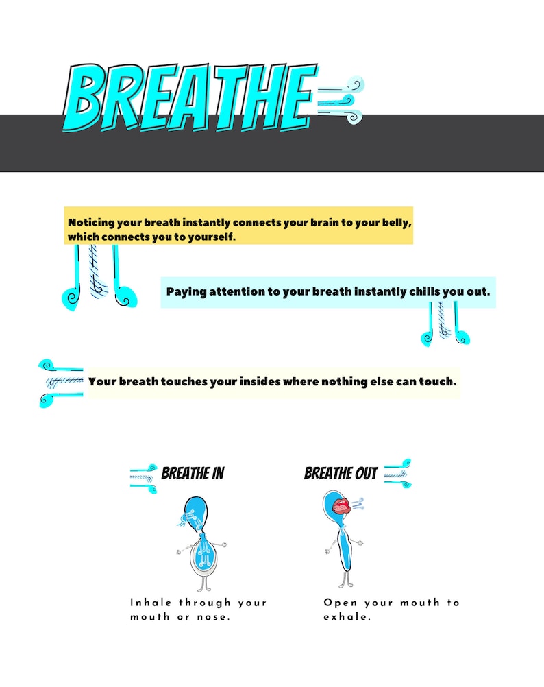 Breathing Exercise Visuals for Kids - Printable Calming Techniques - Etsy