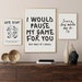 Pause My Game, Gaming Poster, Gaming Room Decor, Quotes Wall Art Trendy ...