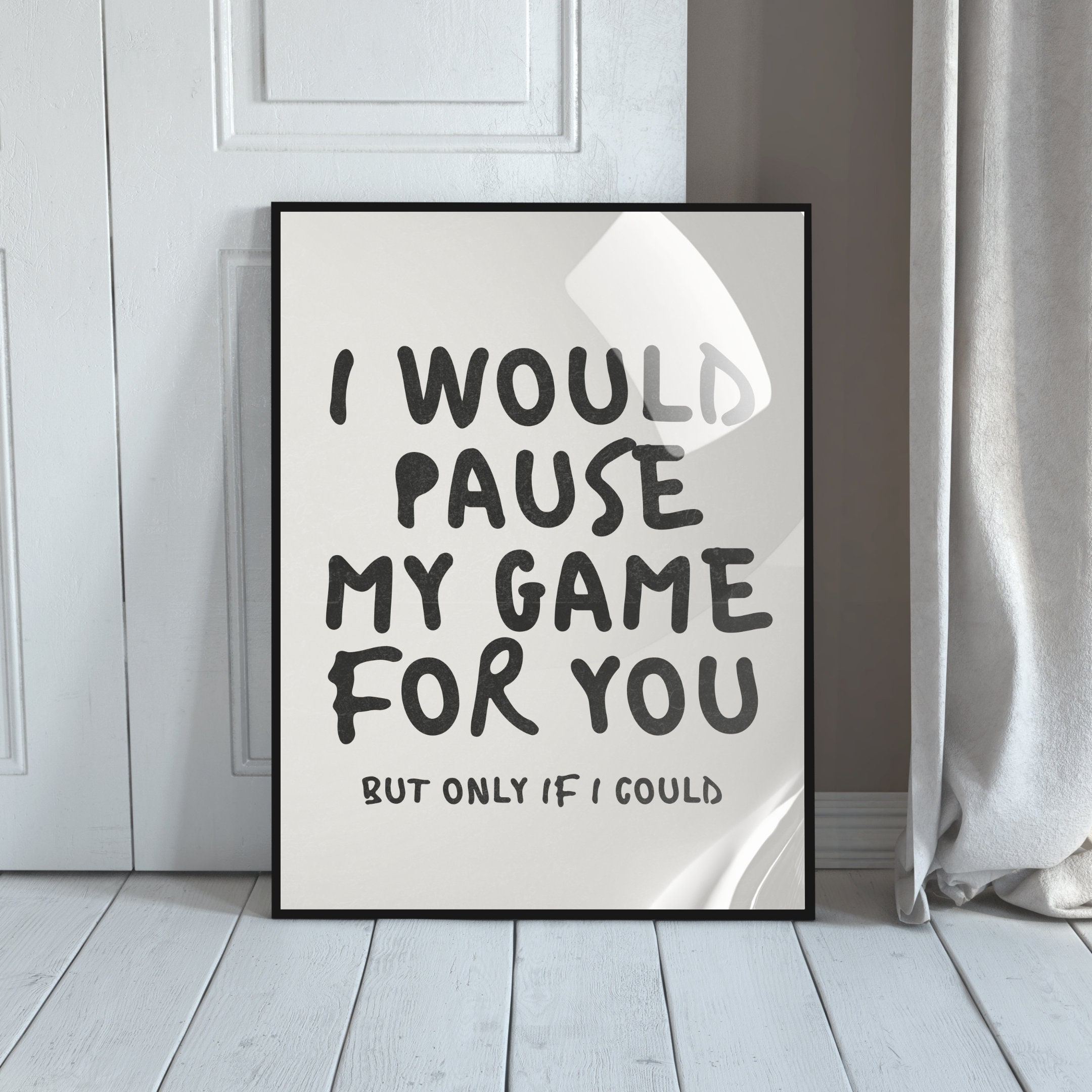 Pause My Game, Gaming Poster, Gaming Room Decor, Quotes Wall Art Trendy ...