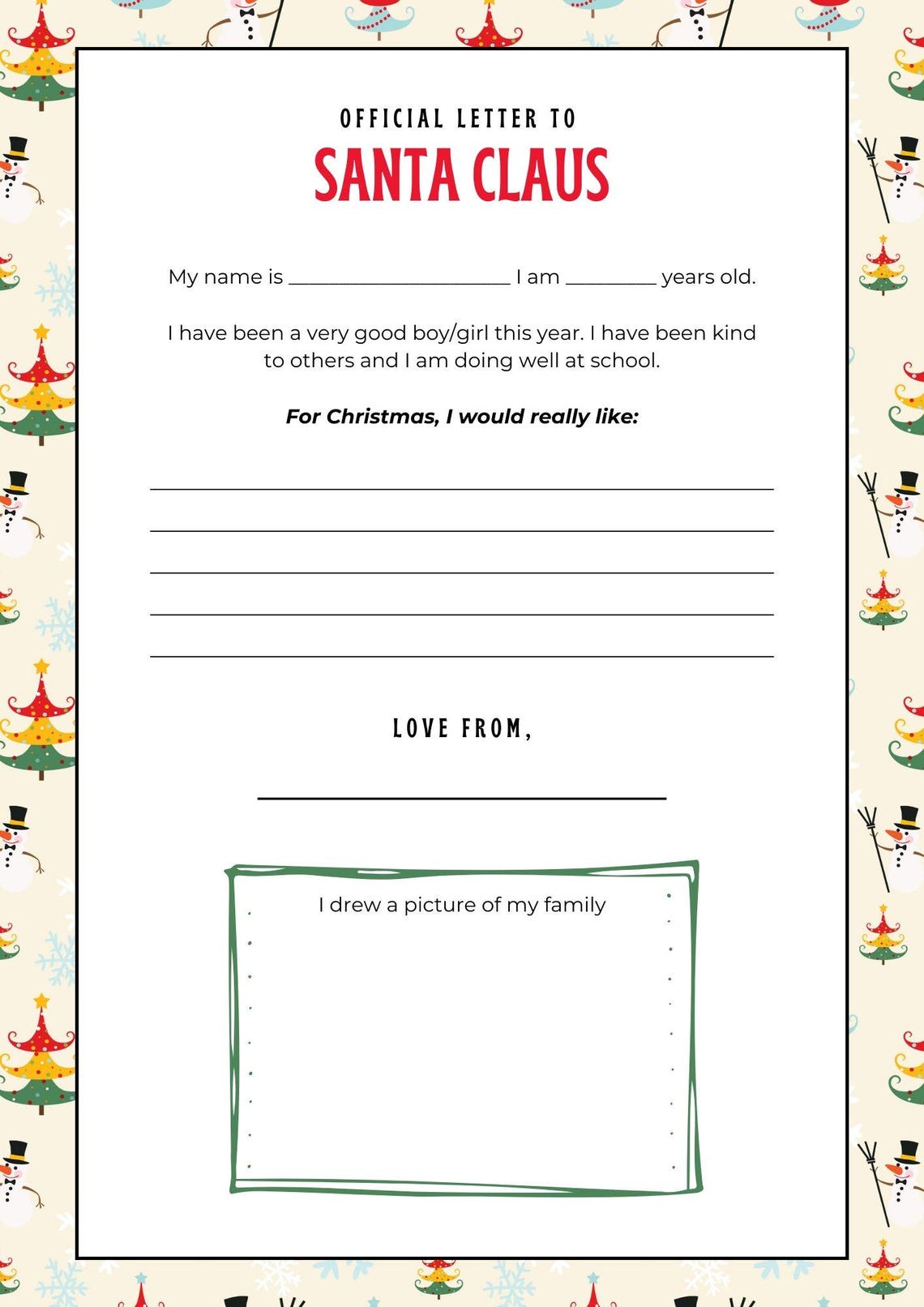 Holiday Bundle | Letter From Santa, Letter to Santa With Wishlist, Nice ...