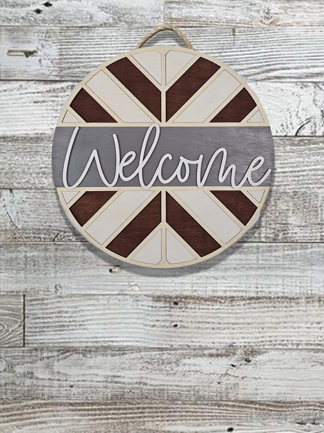 Geometric Welcome Sign | Modern Door Hanger | Wooden Front Door | Front ...