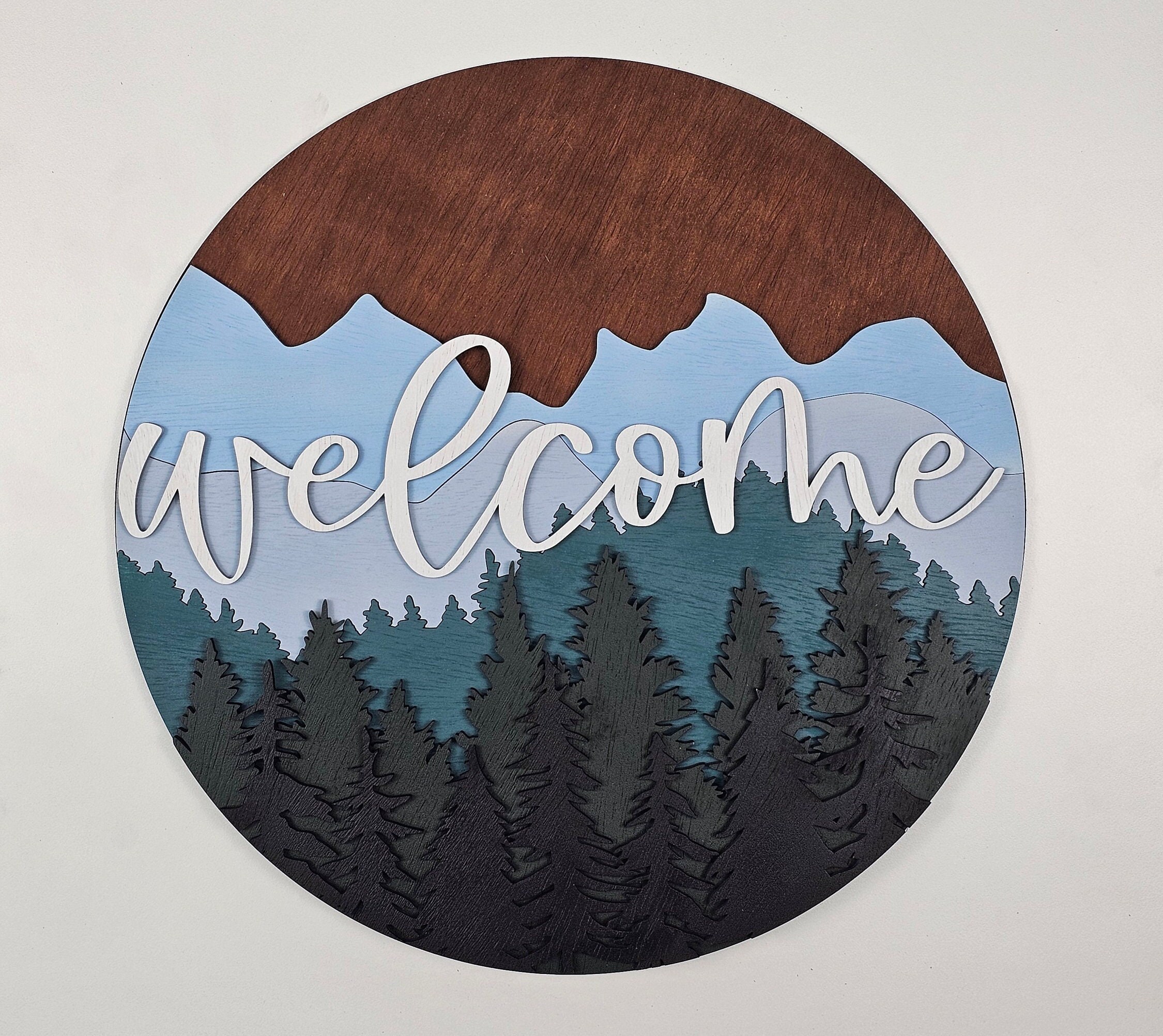 Mountain Welcome Sign | Door Hanger | Mountains | Wood Sign | Door ...