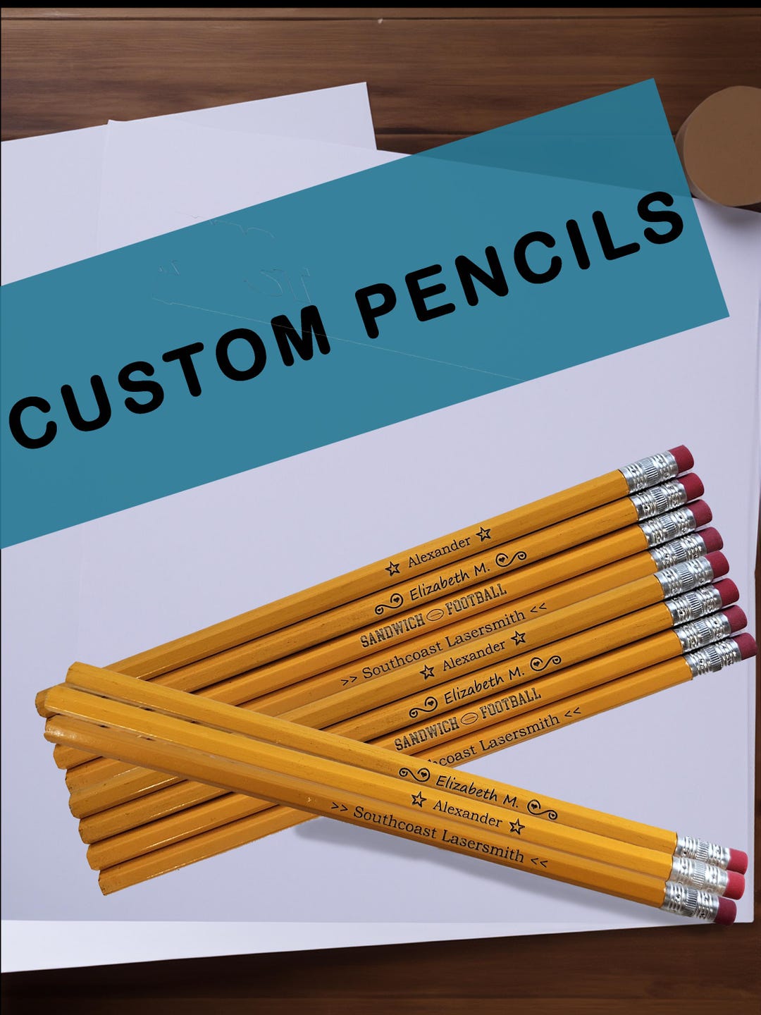 Personalized #2 Pencils - Custom Engraved Pencils in Yellow, White, and ...