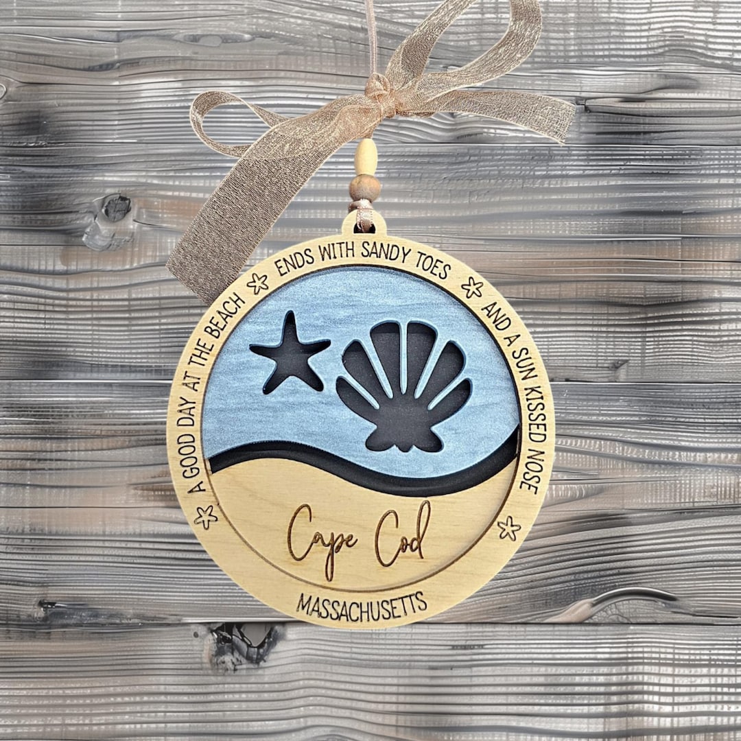 Rustic Chic Cape Cod Coastal Ornament | Seashells | Starfish| Vacation ...
