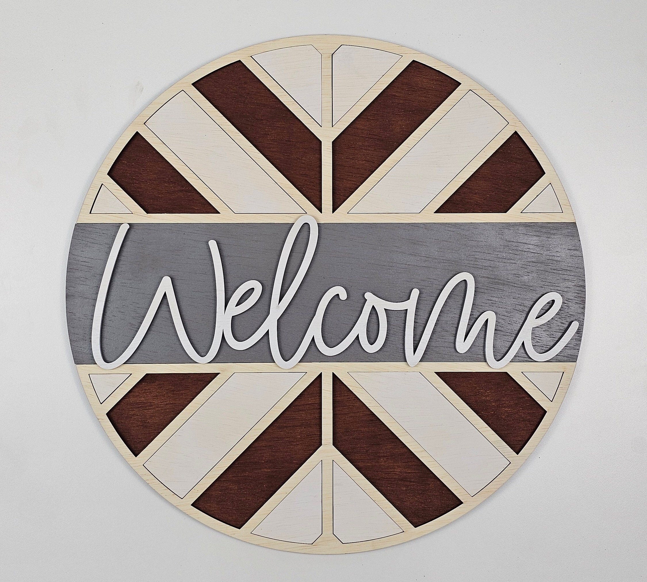 Mosiac Welcome Sign Modern Sign Door Hanger Front Door Decor Front Door ...