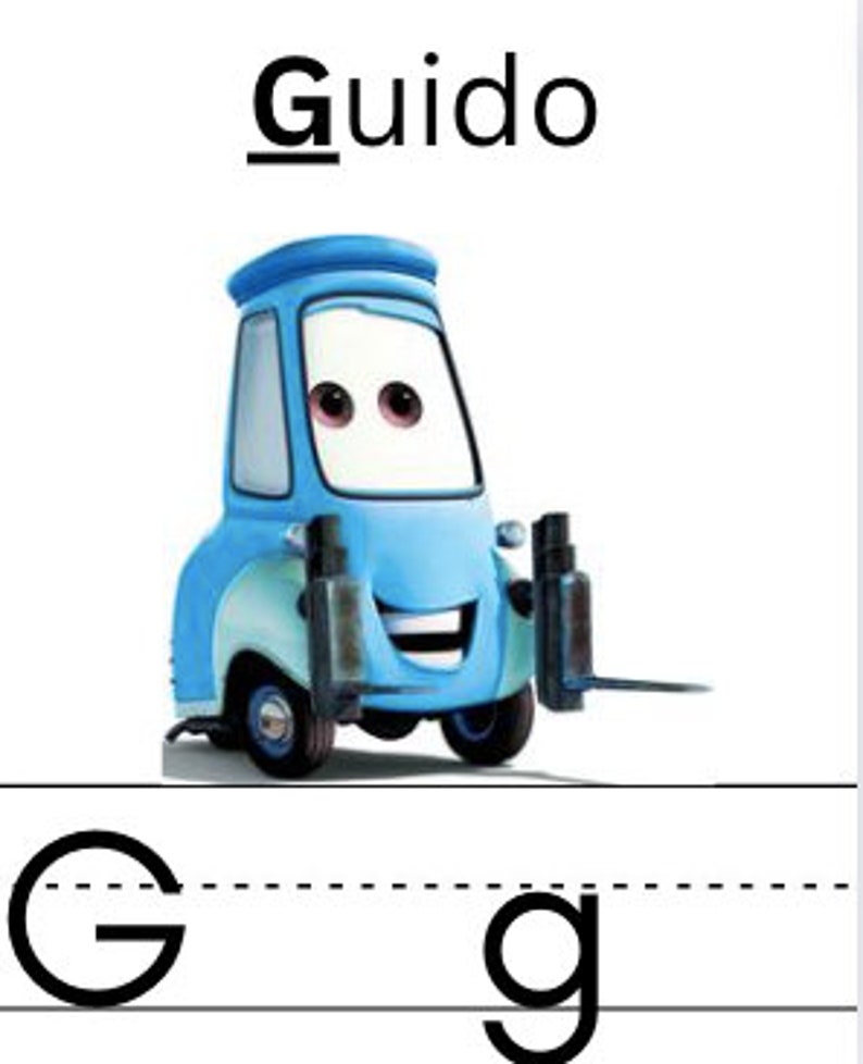 Pixar Alphabet Flashcards - Etsy