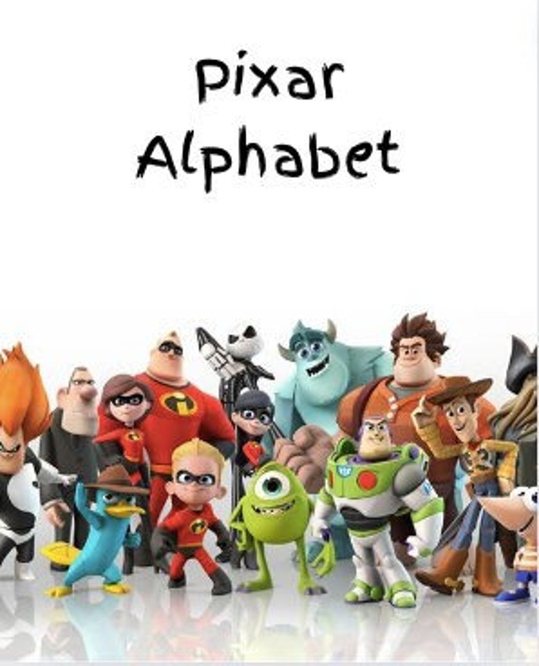 Pixar Alphabet Flashcards - Etsy