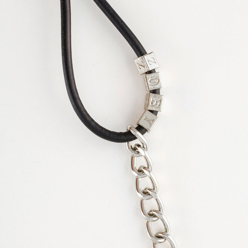 Beige Leather Phone Necklace – Custom Crossbody Strap With Chain, Fixed ...
