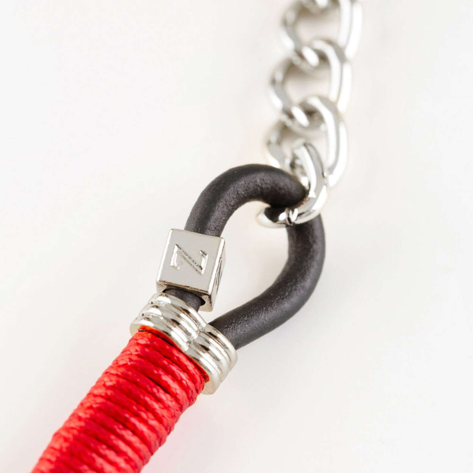 Beige Leather Phone Necklace – Custom Crossbody Strap With Chain, Fixed ...
