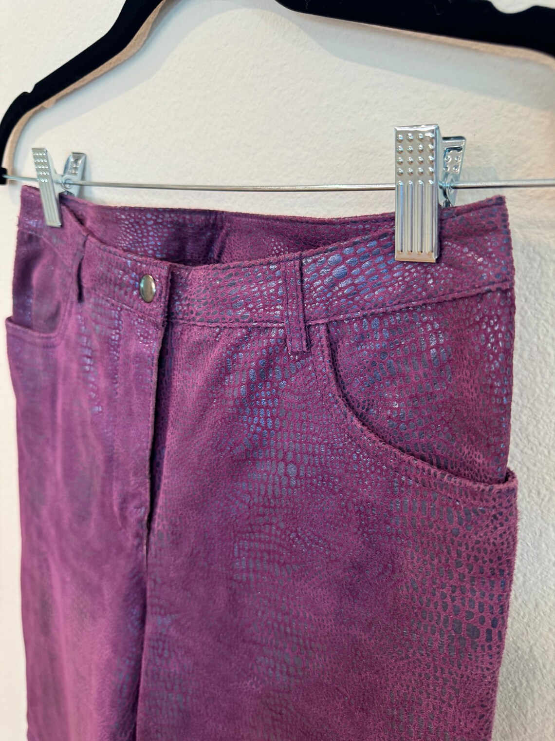 Vintage Bebe Purple Snake Skin Leather Pants - Etsy