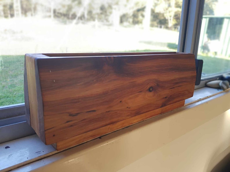 Rustic Handmade Wood Skinny Windowsill Planter Box. Free Postage and ...