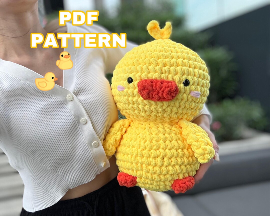 Giant Baby Duck Crochet PATTERN, Rubber Duck Amigurumi Crochet Pattern ...