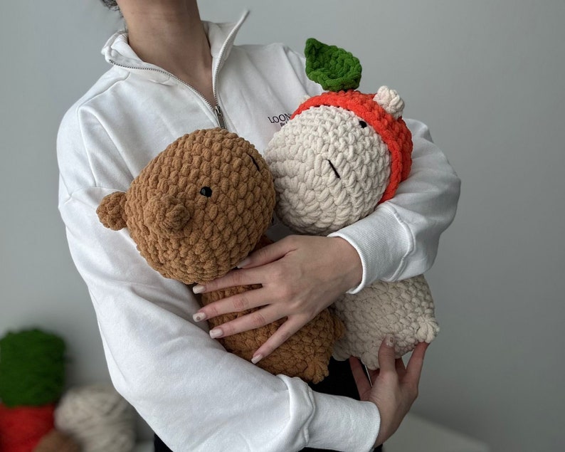 Capybara Crochet Pattern: Amigurumi in Orange Hat (PDF Pattern) - Etsy