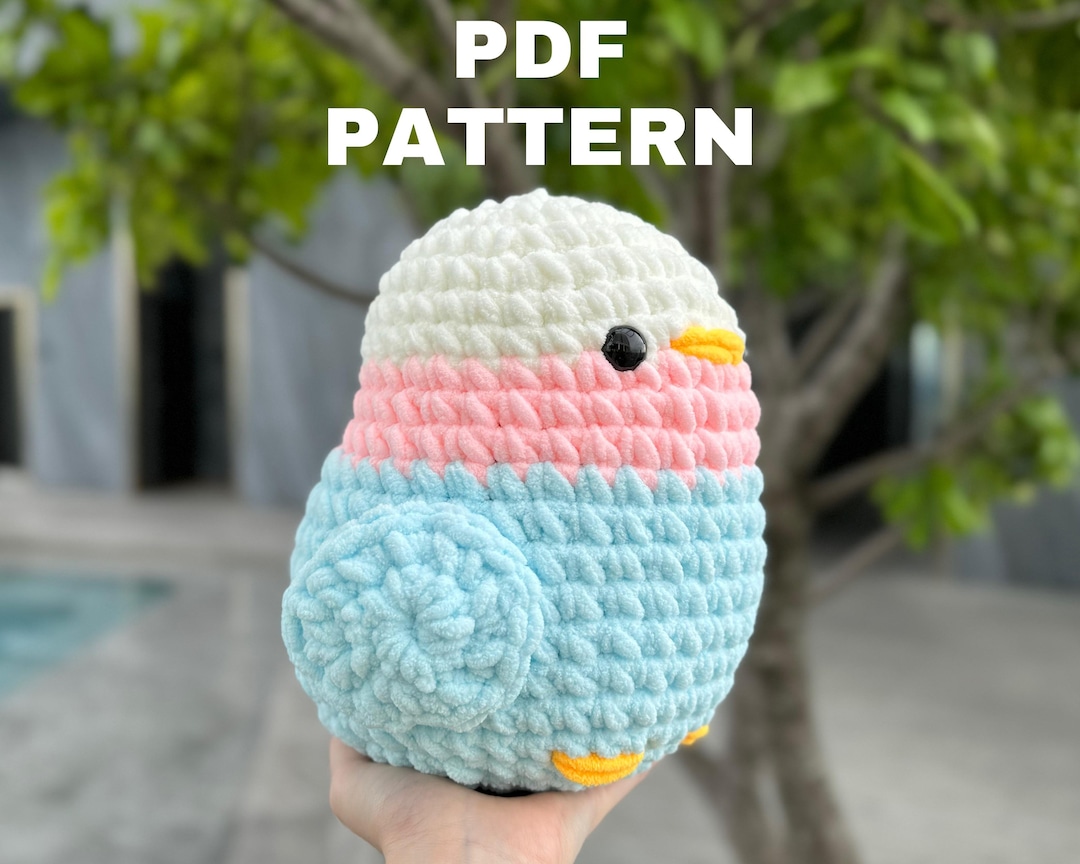 Big Bird Crochet Pattern, Low Sew Chubby Bird Amigurumi Pattern in ...