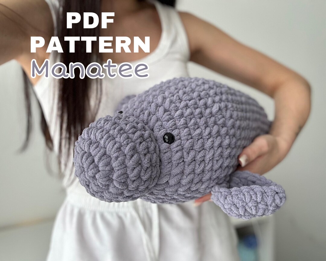 Realistic Manatee Crochet Pattern, Manatee Amigurumi Pattern in English, Sea Animals Crochet ...