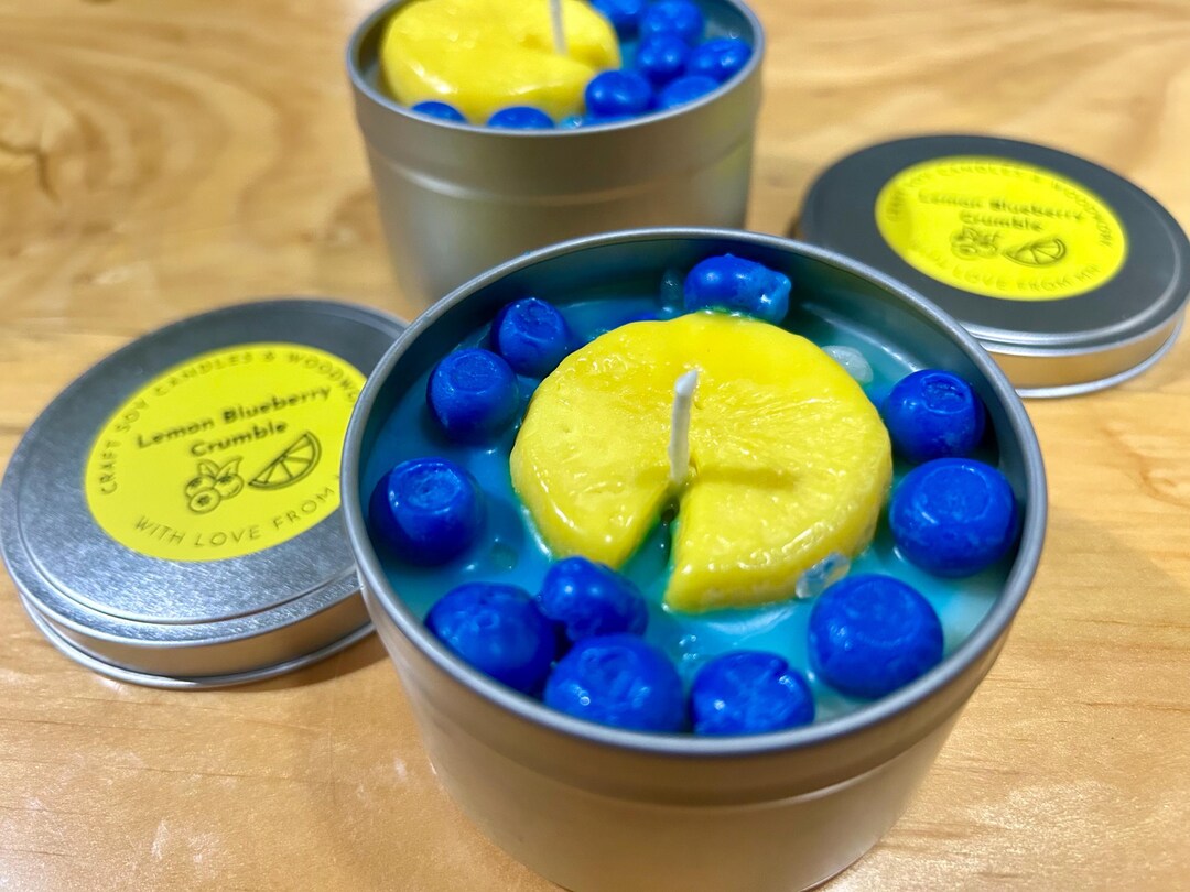 Lemon Blueberry Crumble Soy Candle - Fruity Bakery Scented Candle ...