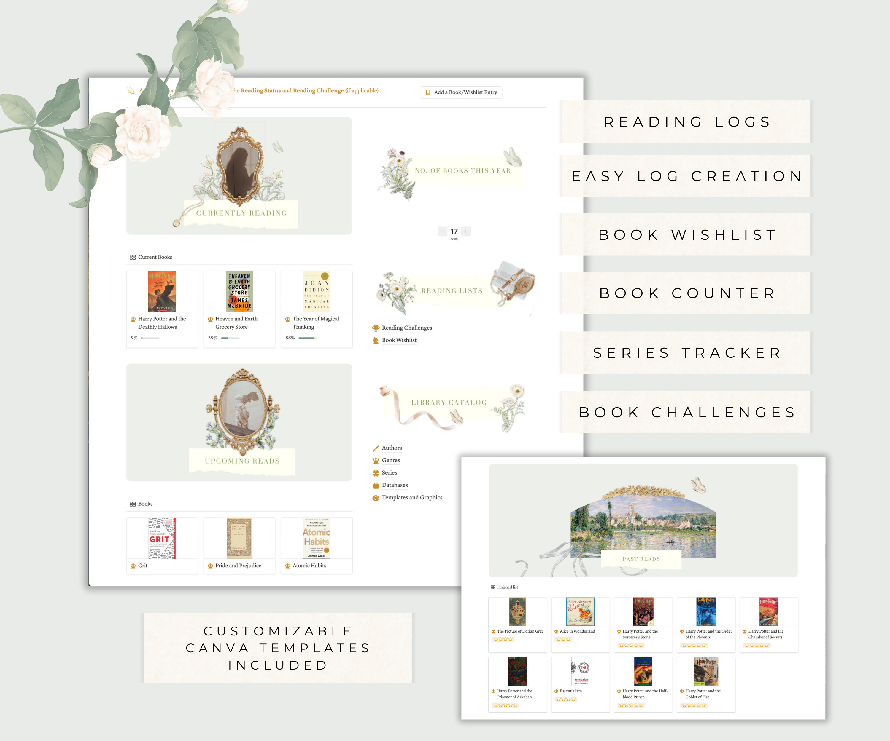 Princesscore Notion Template Reading Tracker Notion Book Reading ...
