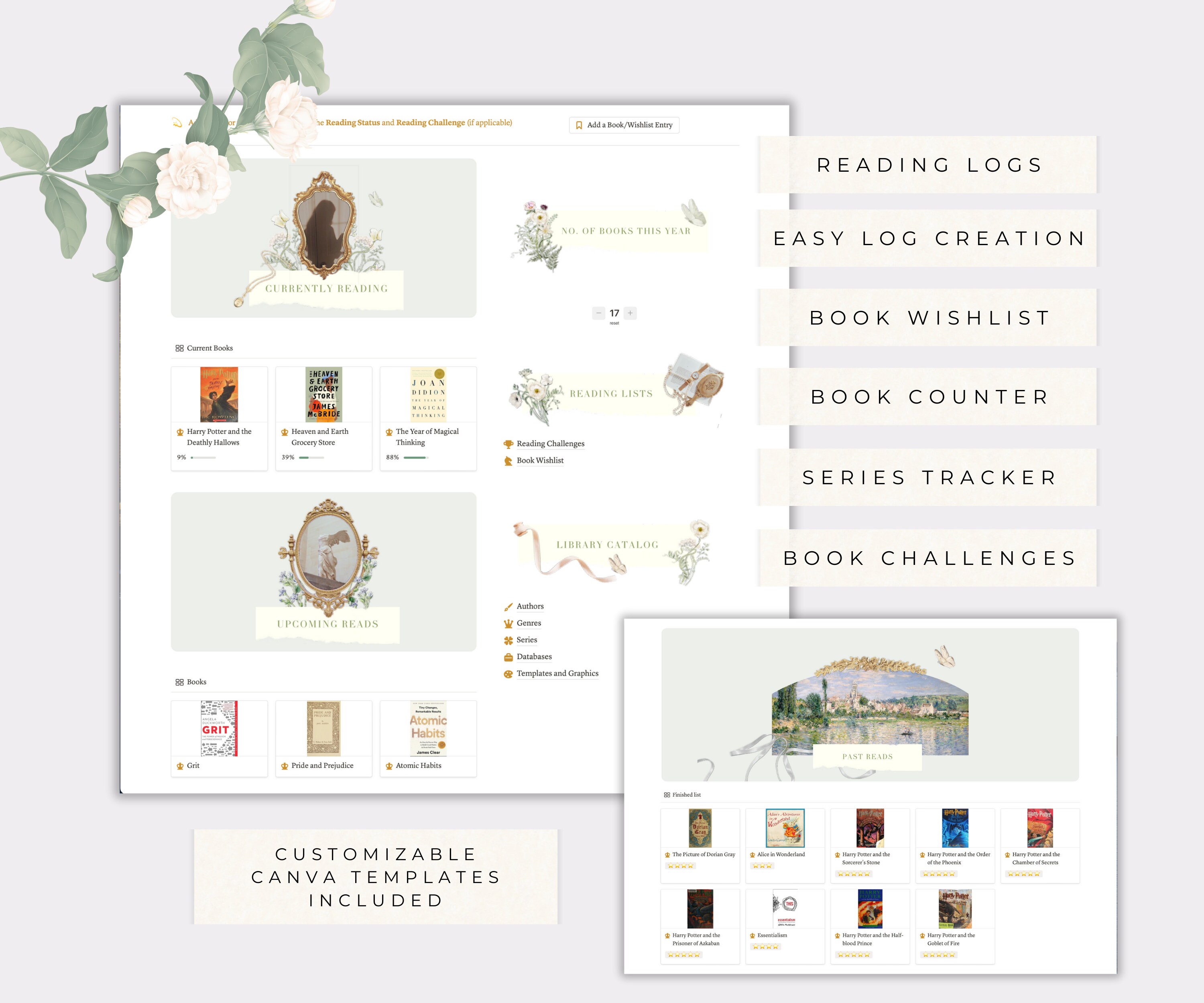 Reading Notion Template Reading Tracker Notion Book Reading Tracker Reading Log Notion Planner ...