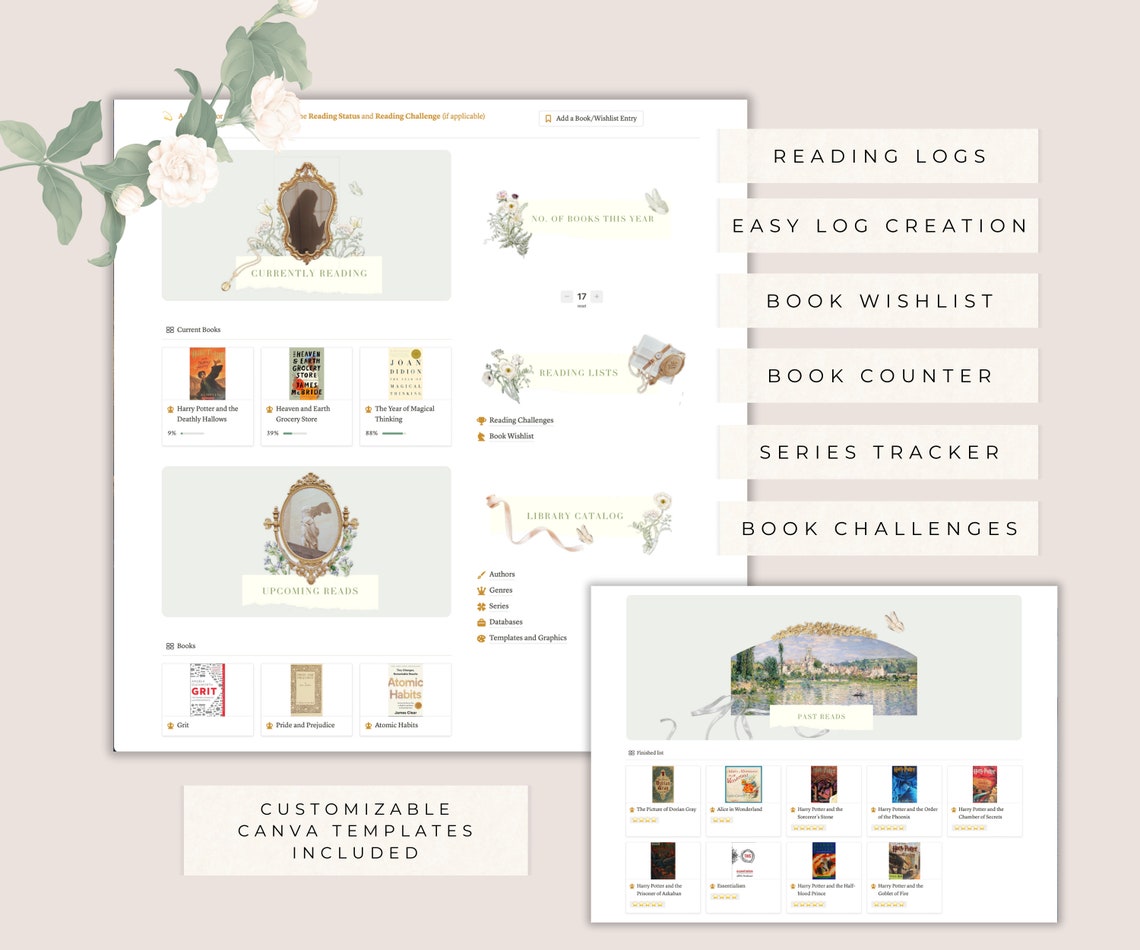 Notion Template Aesthetic Reading Tracker Book Tracker Summer Reading ...