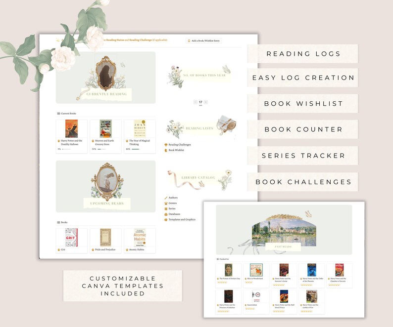 Notion Template Aesthetic Reading Tracker Book Tracker Summer Reading ...